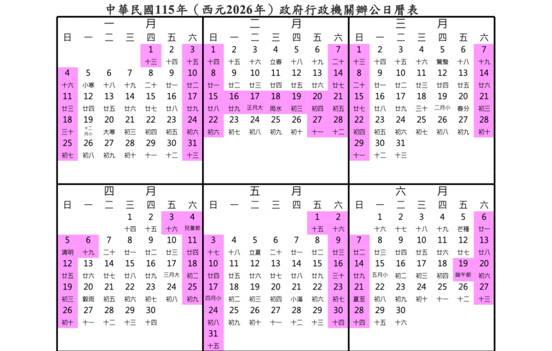 2026(115年)行事曆：2026過年放9天、連假9個，全年請假攻略－商周頭條｜商周